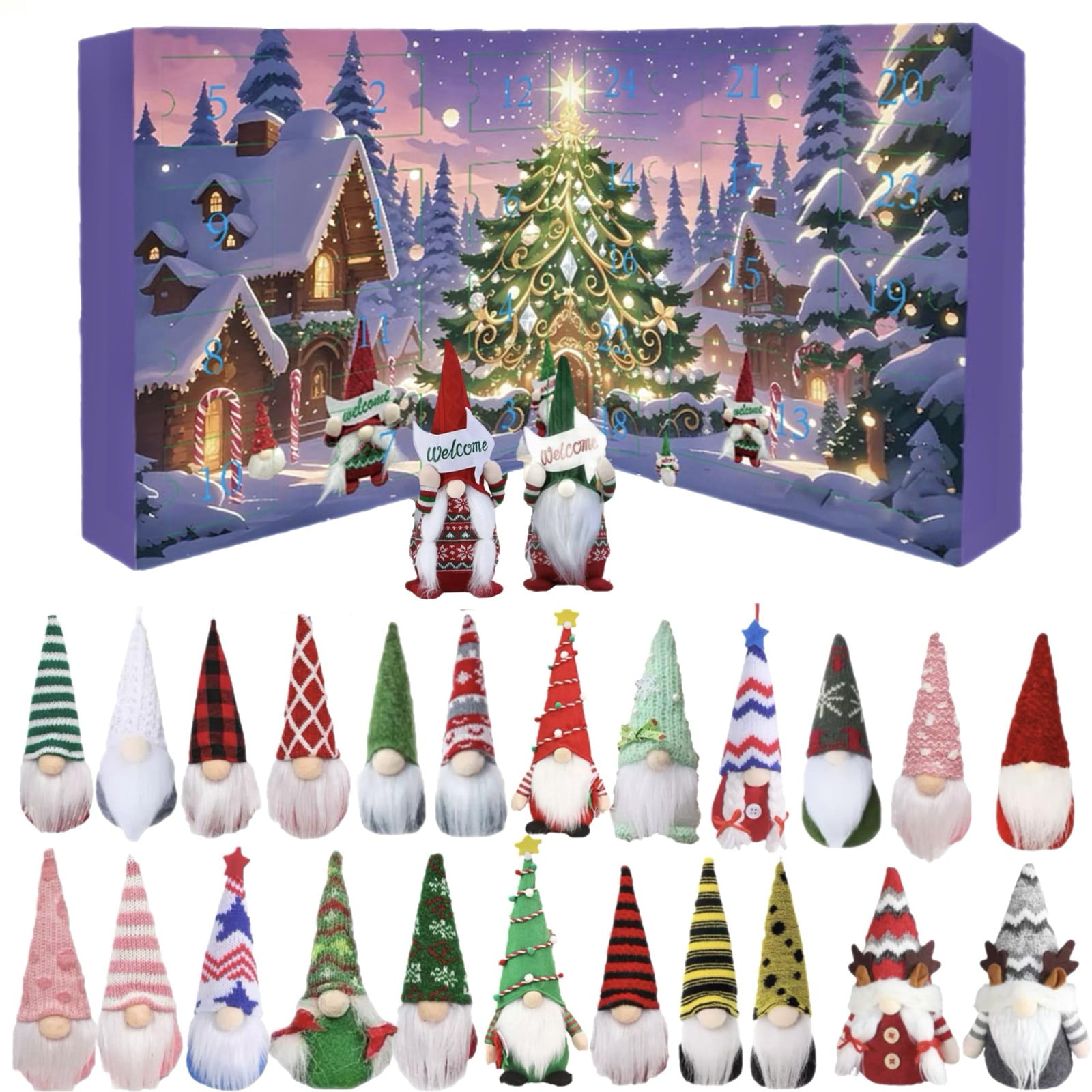24-Piece Gnome Dolls Blind Box Advent Calendar - Christmas Countdown Collectible Toys 2025 ...