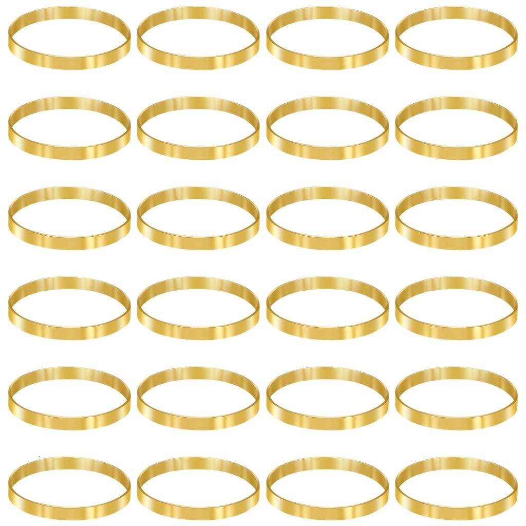 24 Piece Golden Napkin Rings Set Portable Iron Craftsmanship ...