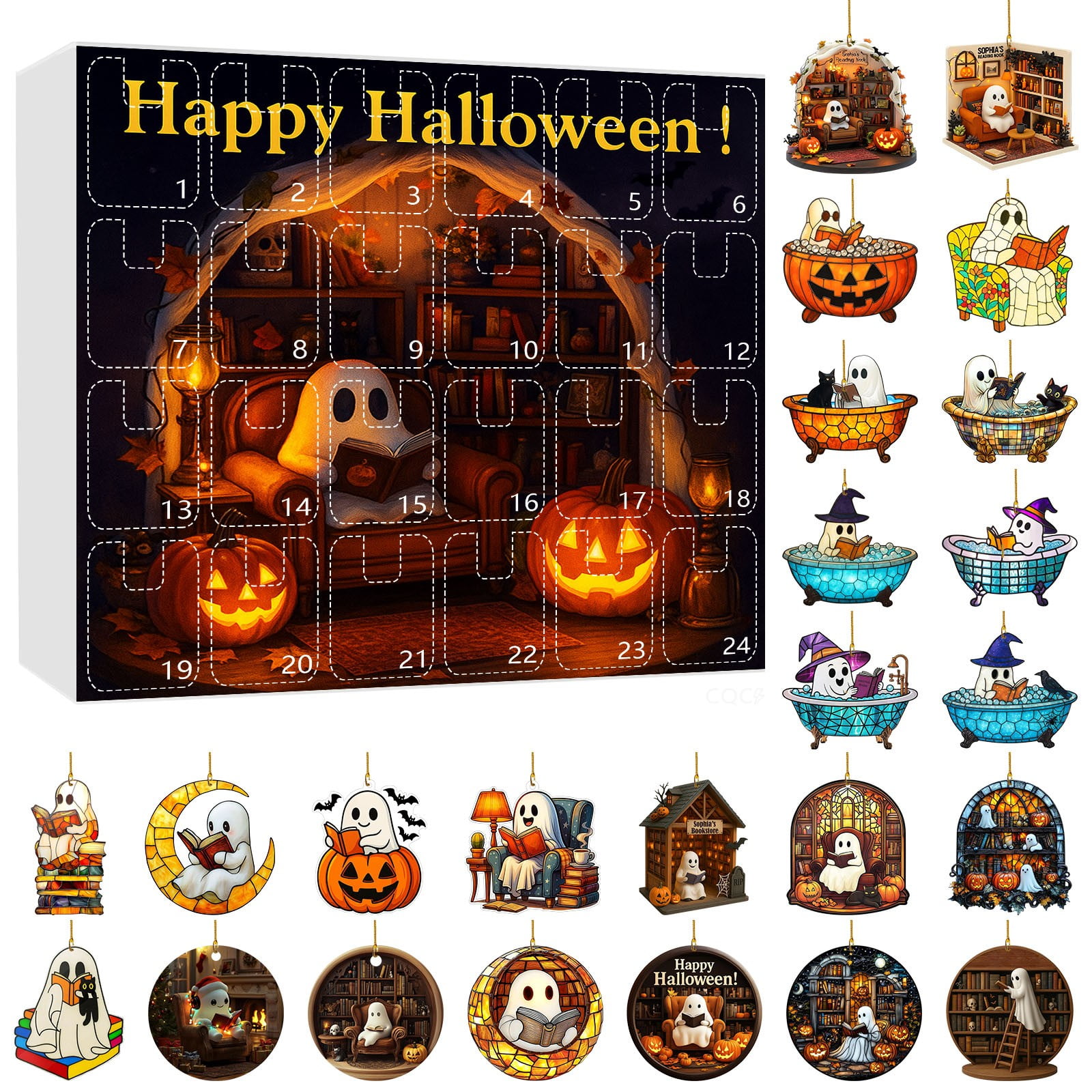 24-Piece Happy Halloween Ghost Cutouts Set - Mystery Blind Box ...