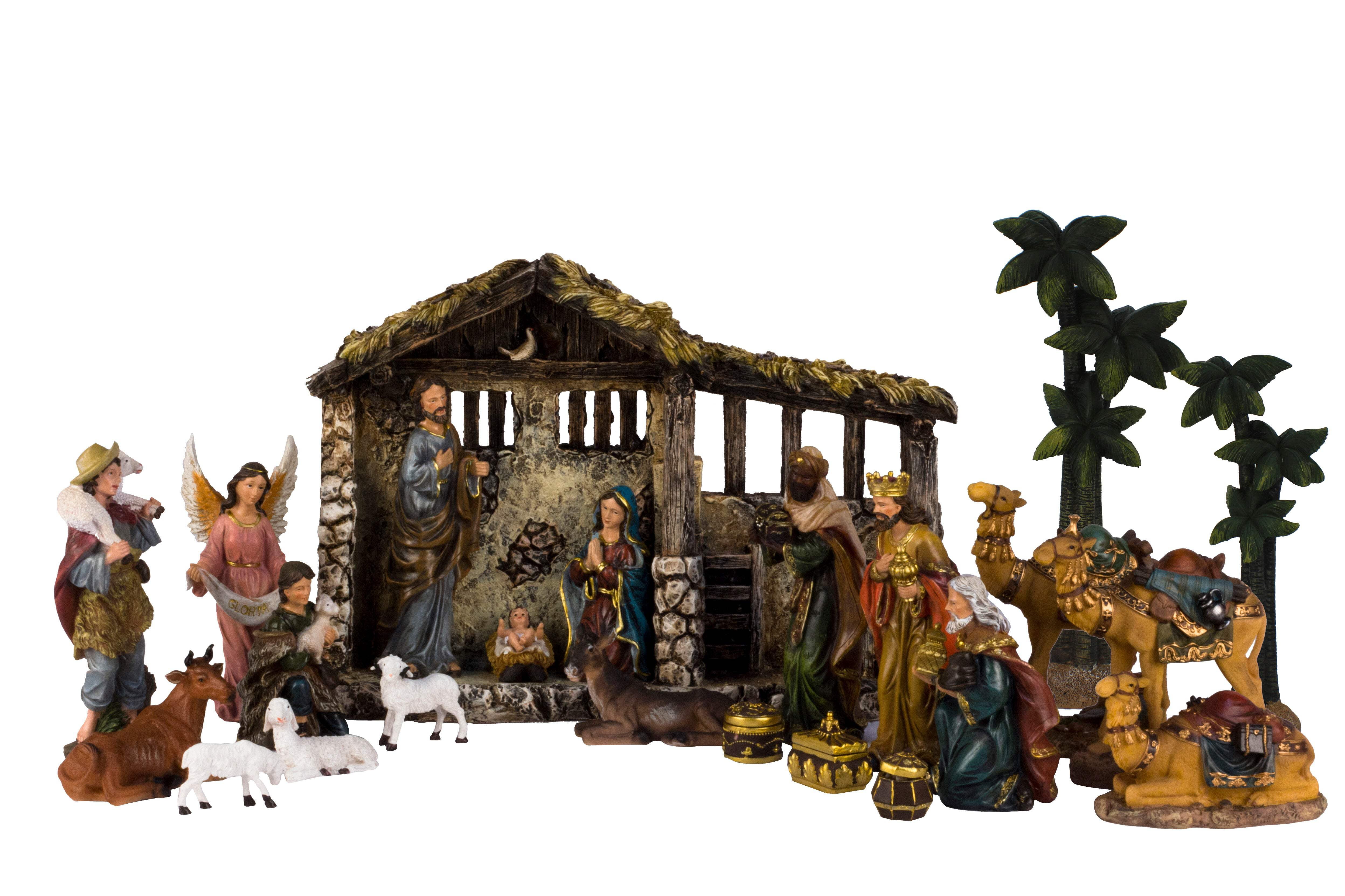 24 Piece Lifelike Nativity - Walmart.com