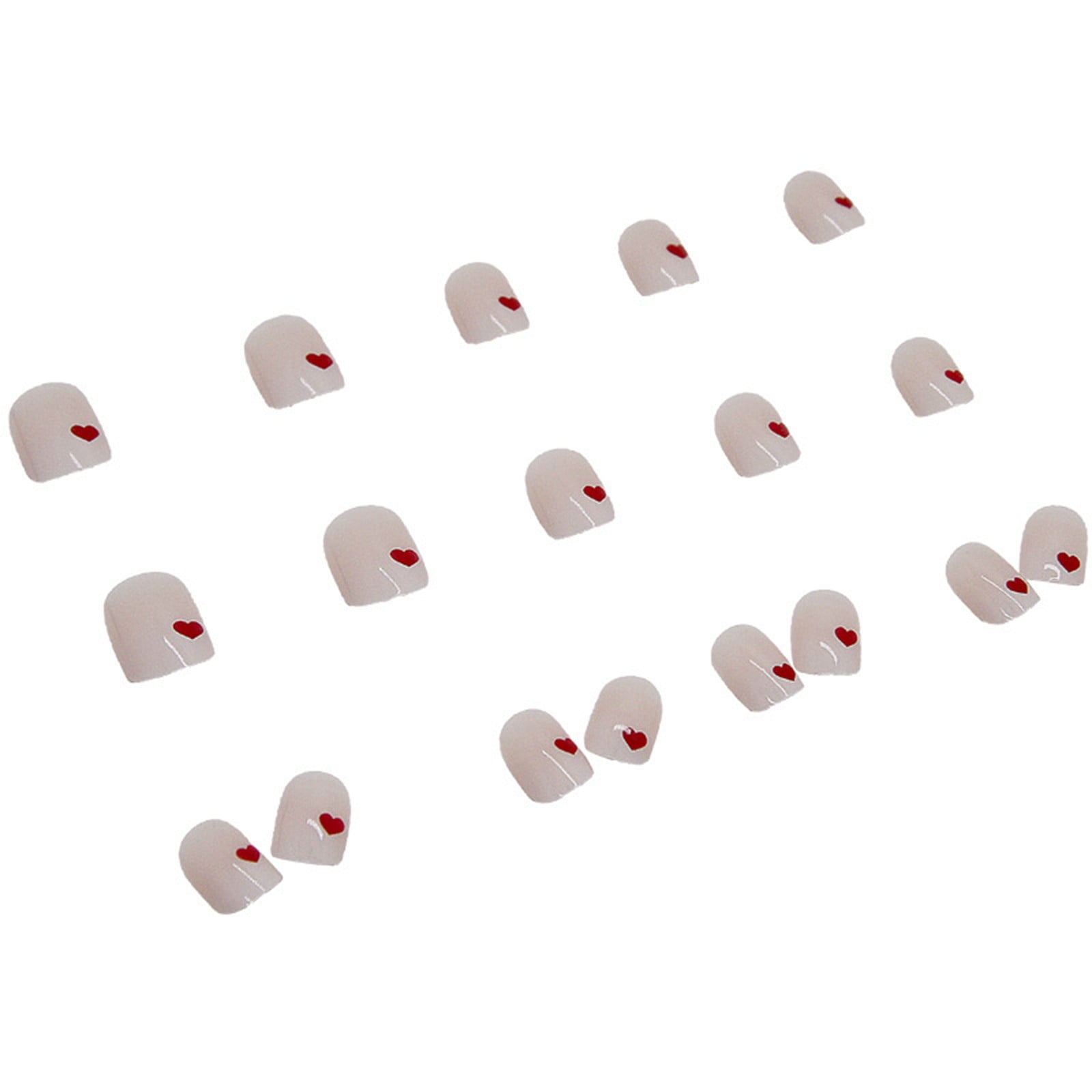 24 Piece Love Nail Patch Grey Removable Gradual Color On Nail Finished ...