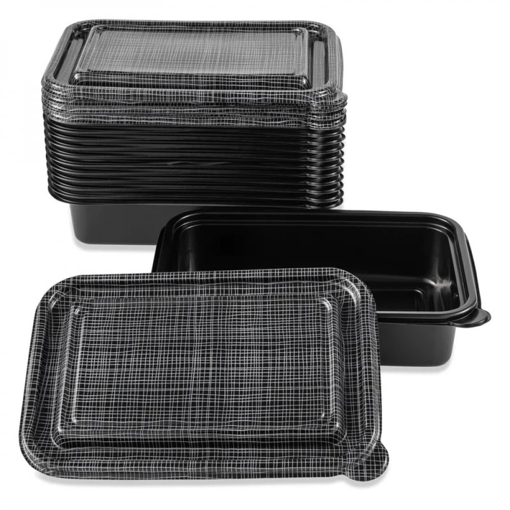 24 Piece Meal Prep Containers Set Stackable Rectangular Food Storage ...