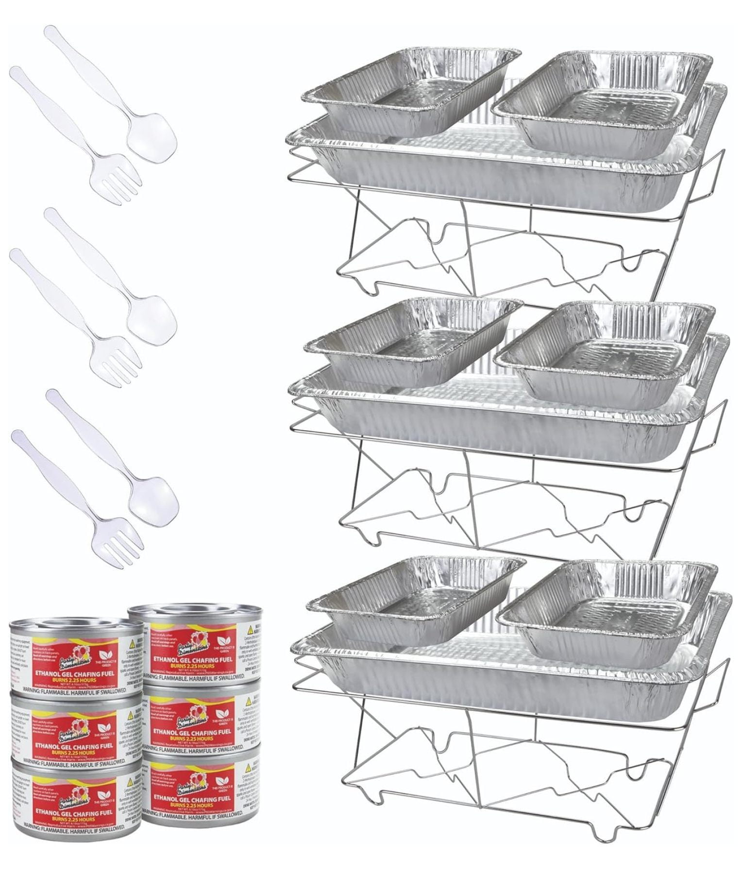 24 Piece Party Serving Kit Includes Chafing Dish Buffet Set and Serving ...