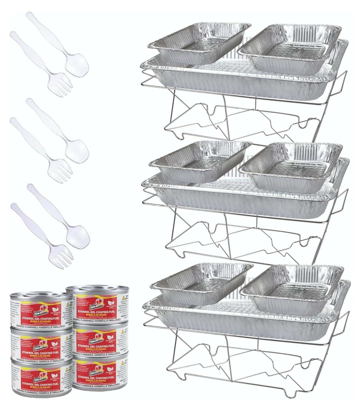 24 Piece Party Serving Kit Includes Chafing Dish Buffet Set and Serving ...