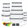 24 Piece Plastic Food Storage Container Set with Lids, Airtight ...