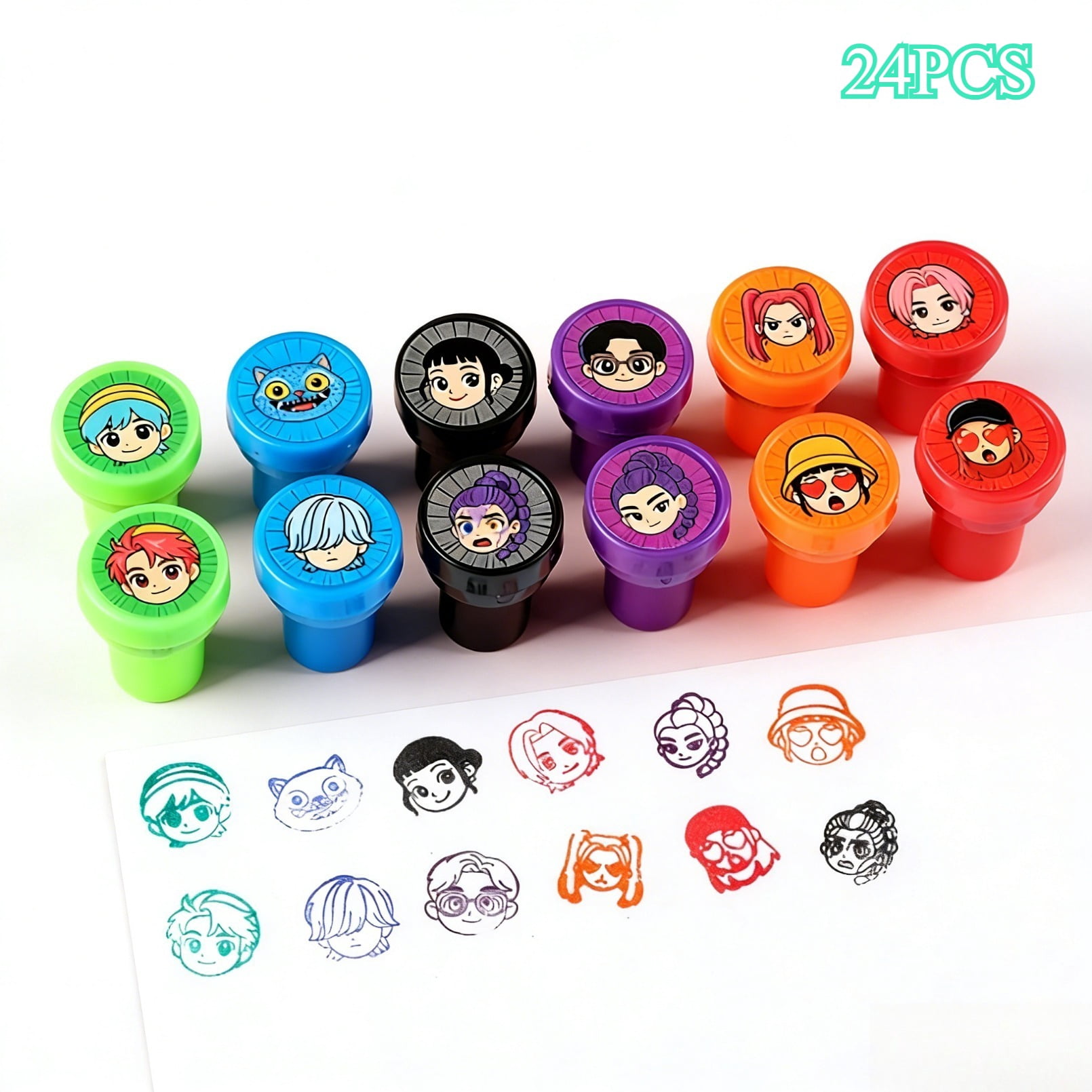 24-Piece Set Of Girl Group Idol-Themed Stamps, Self-Inking Stamps ...