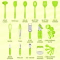24-Piece Silicone Kitchen Utensil Set with Stainless Steel Handles ...
