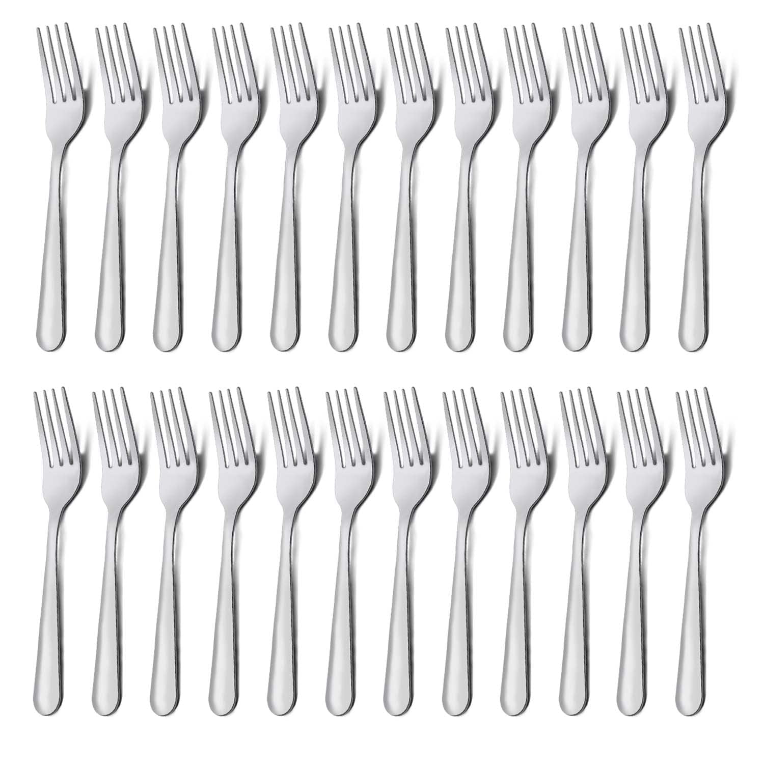 24 Piece Silverware Forks Set, High Quality Stainless Steel Flatware ...