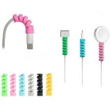 TIKA 24-Piece Soft Silicone Charging Cable Protector Set, Spiral Cord ...