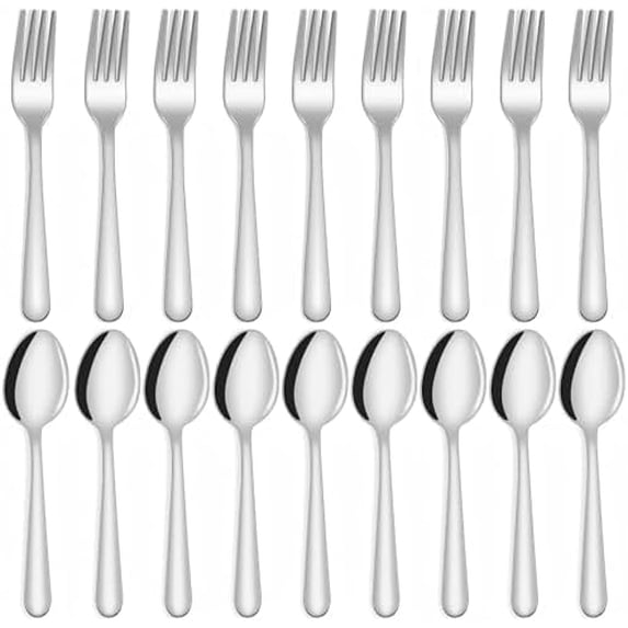 24-Piece Spoons and Forks Set Silverware Set - Forks and Spoons Food ...