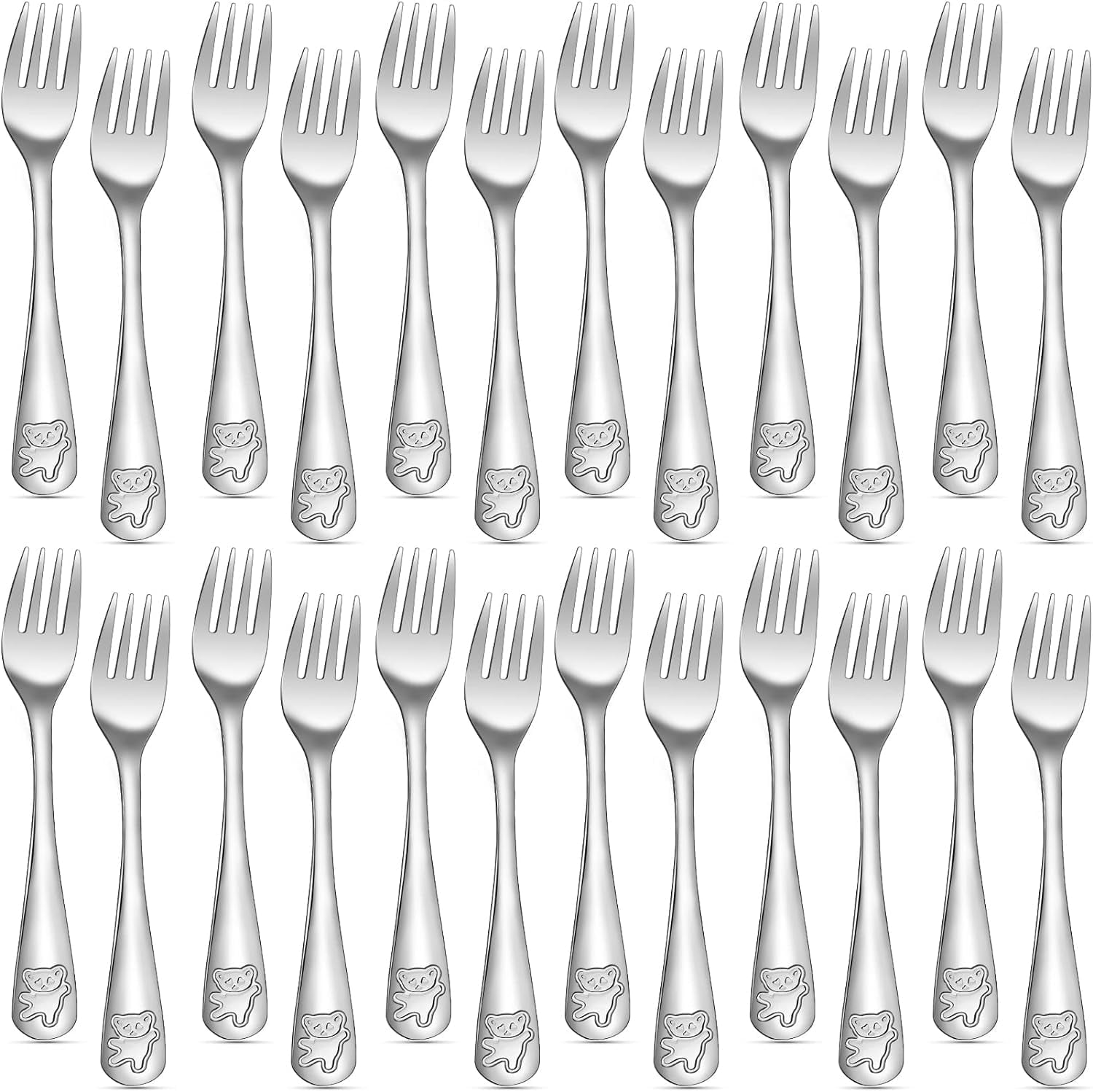 24 Piece Toddler Forks,Stainless Steel Kids Forks,Kids Silverware,Kid ...
