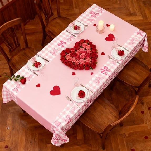 24-Piece Valentines Day Bow Pattern Disposable Tableware Set Includes ...