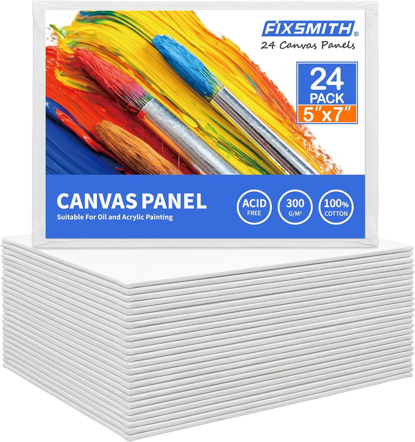 24 Piece White Blank Canvas Board 5x7 Inch 100 Cotton Primed Mini Art ...
