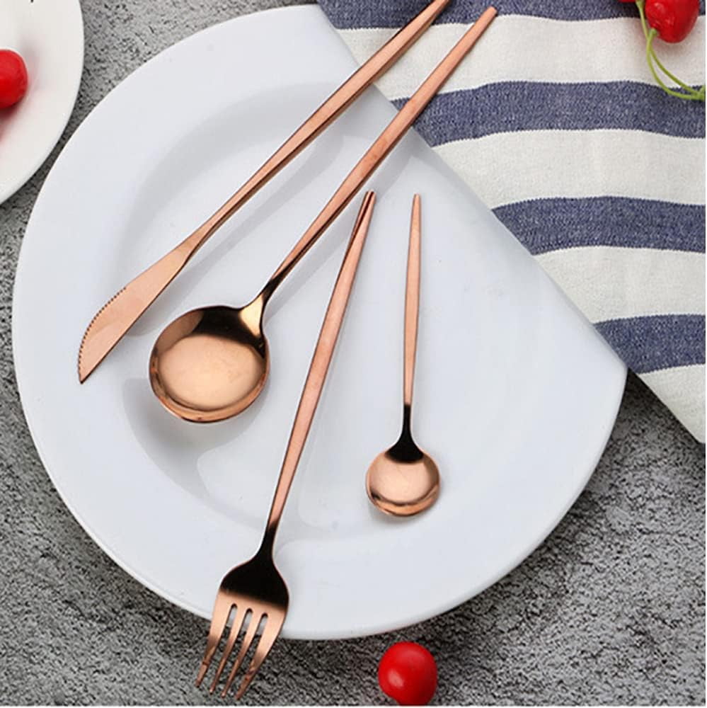 24 PieceGold Silverware Set Service for 6 Stainless Steel Flatware Set ...