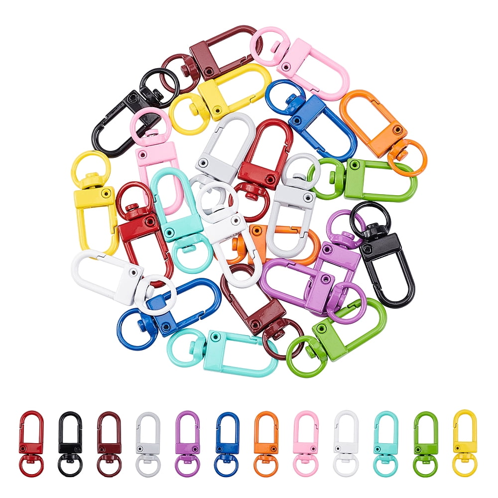 24 Pieces 12 Colors Metal Lobster Claw Clasps Swivel Lanyards Trigger ...