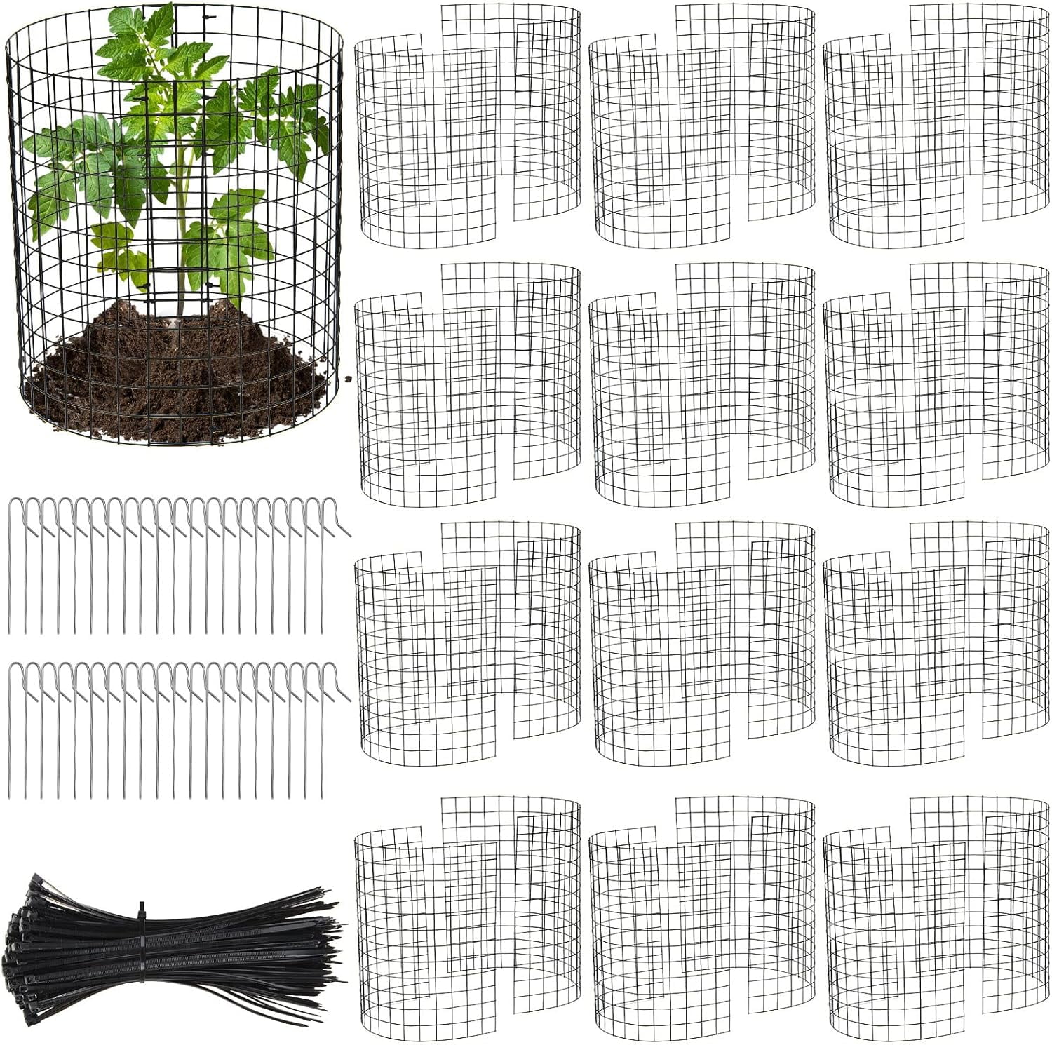 24 Pieces 12 Pack Wire Plant Protectors Bunny Barricades Protect Plants ...