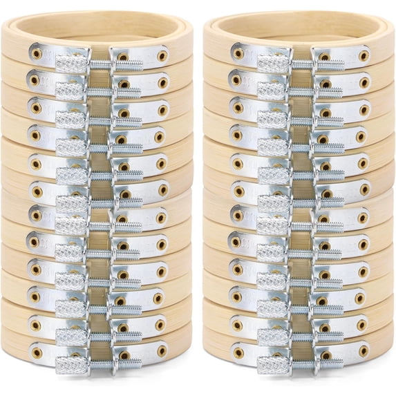 24 Pieces 2.5 Inch Embroidery Hoops Bulk Small Cross Stitch Hoop Bamboo ...