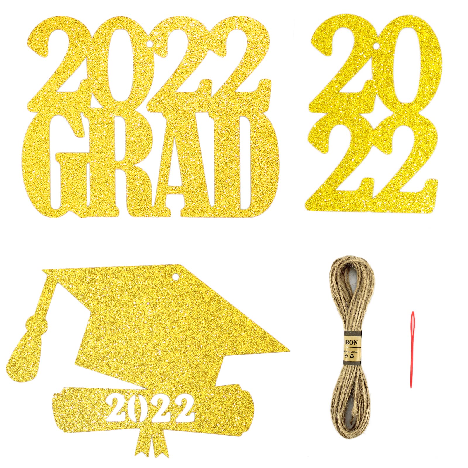 24 Pieces 2022 Graduation OIF8 Party Decorations,Glitter 2022 ...