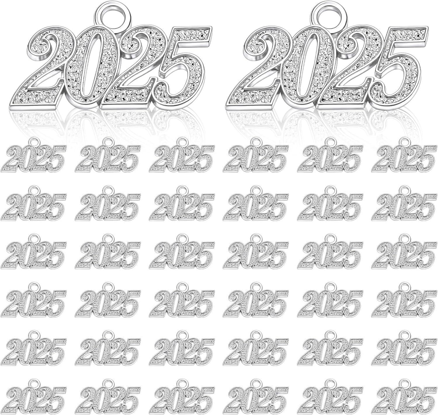 24 Pieces 2025 Graduation Tassel Charms Metal Year Charms Pendant ...