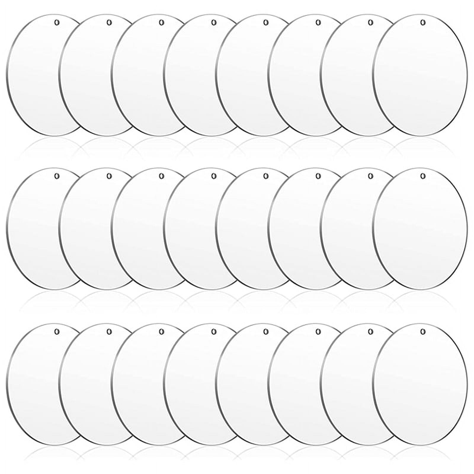 24 Pieces 3 Inch Acrylic Keychain Blanks Circles Clear Disc Ornaments ...