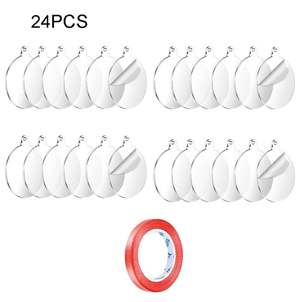24 Pieces 3 Inch Clear Round Acrylic Christmas Ornaments Bulk Blanks ...