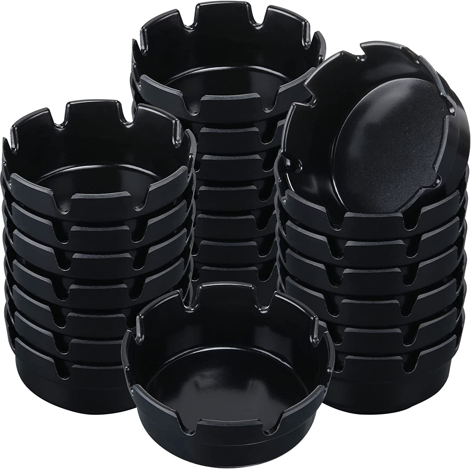 24 Pieces 4" Ashtrays Bulk Round Ashtray Ash Tray Outdoor Ashtray Home ...
