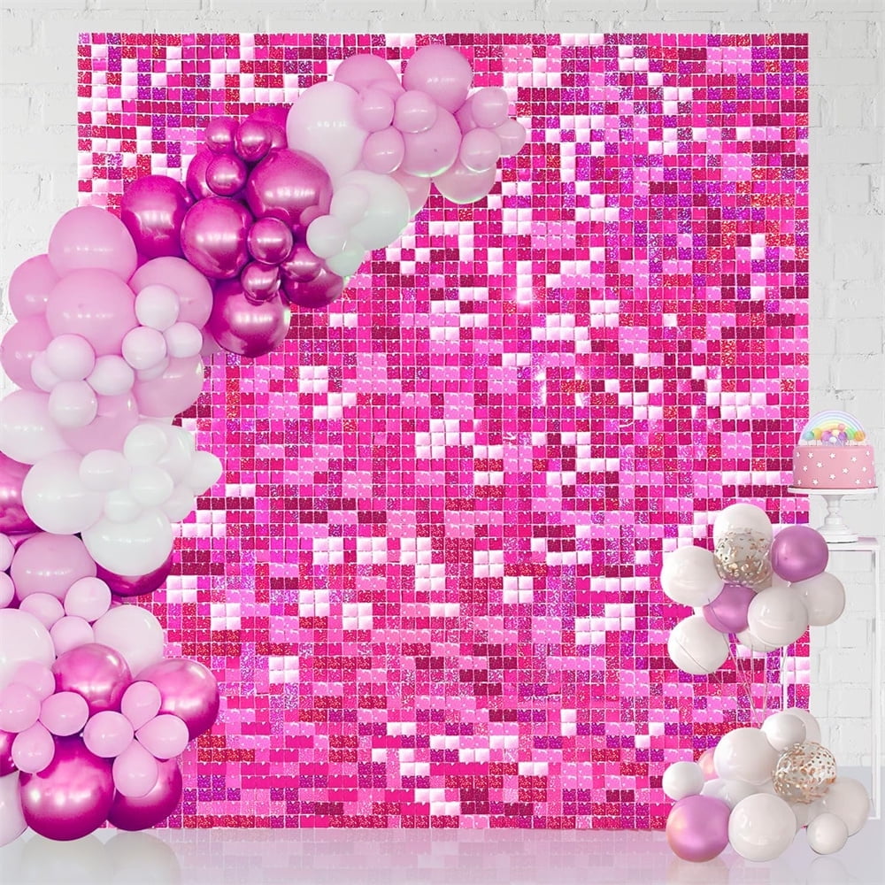SoarDream 24 Pieces 6FTx4FT Hot Pink Shimmer wall Backdrop Panels ...