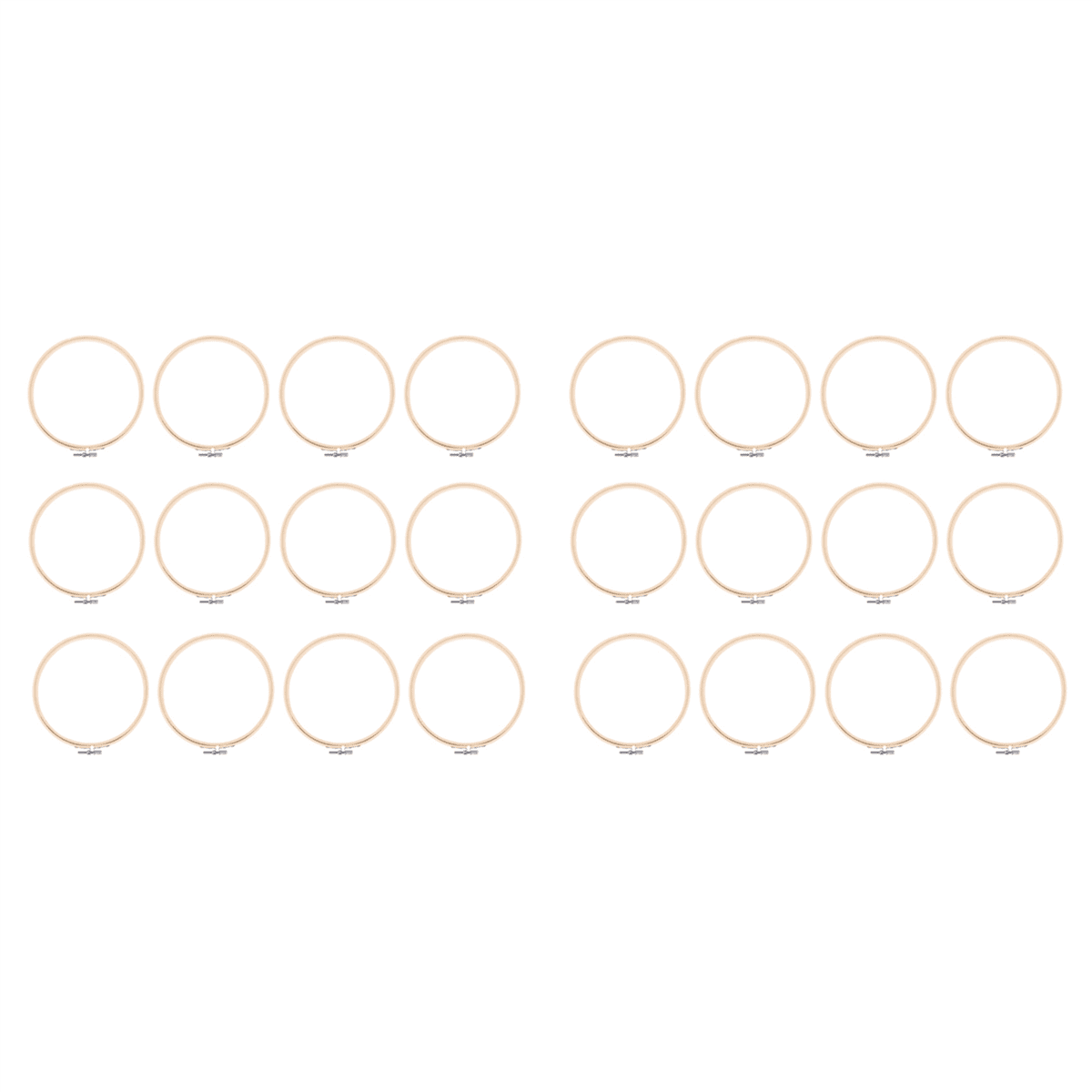 24 Pieces 7 Inch Wooden Embroidery Hoops Bulk Bamboo Circle Hoop Round ...