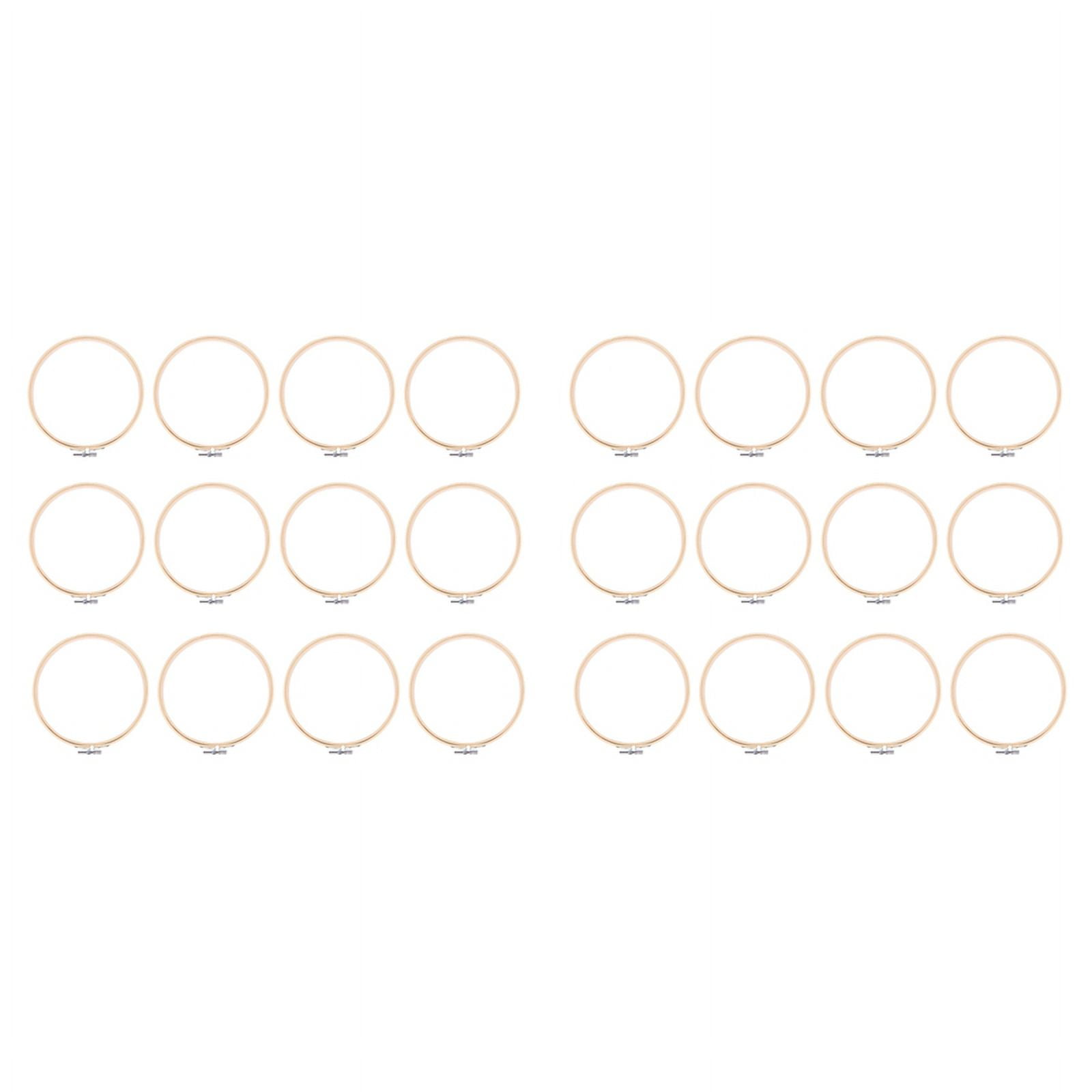 24 Pieces 7 Inch Wooden Embroidery Hoops Bulk Bamboo Circle Hoop Round ...