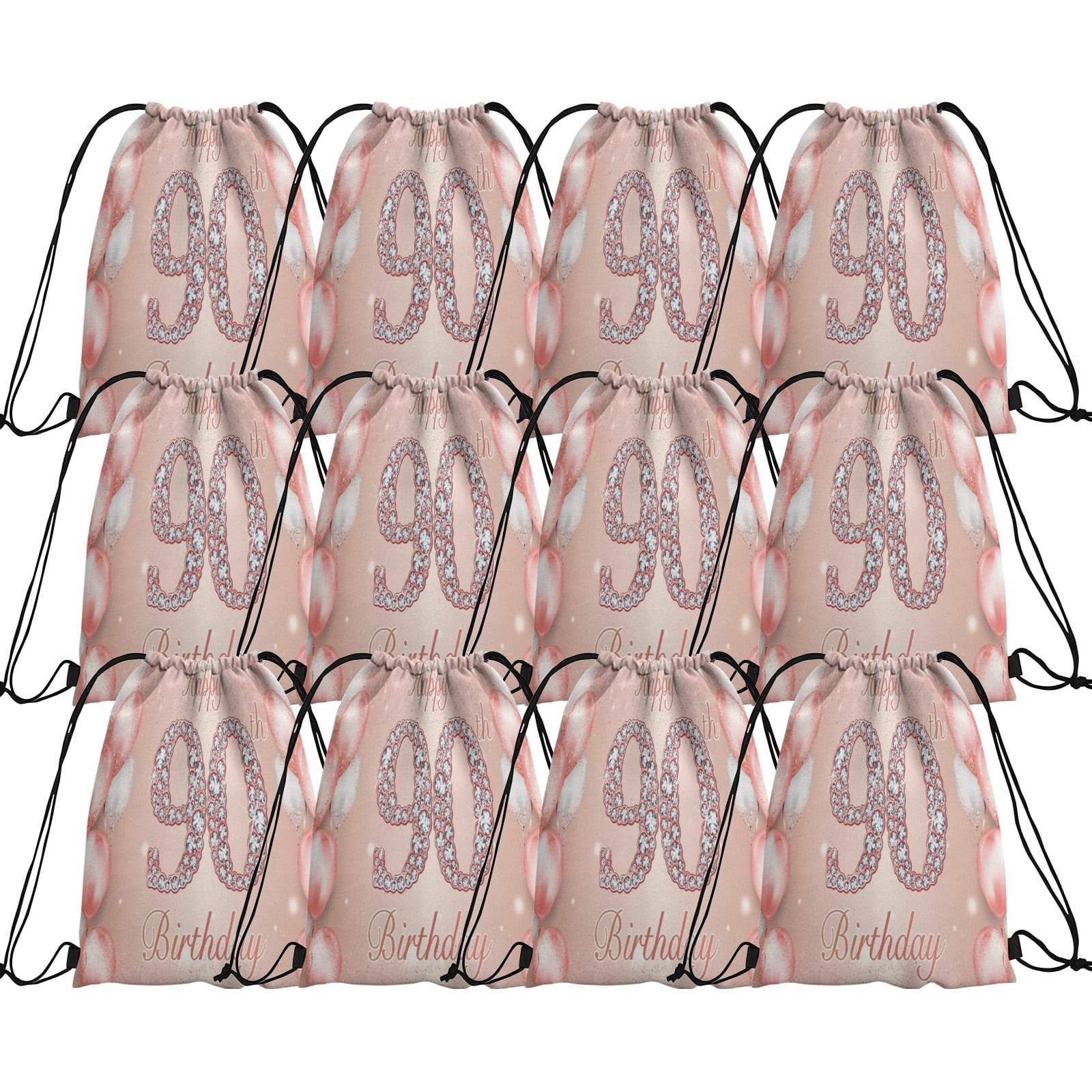 24 Pieces 90th Candy Drawstring Bag, Drawstring Goodie Favor Bags for Birthday Party Decorations ...