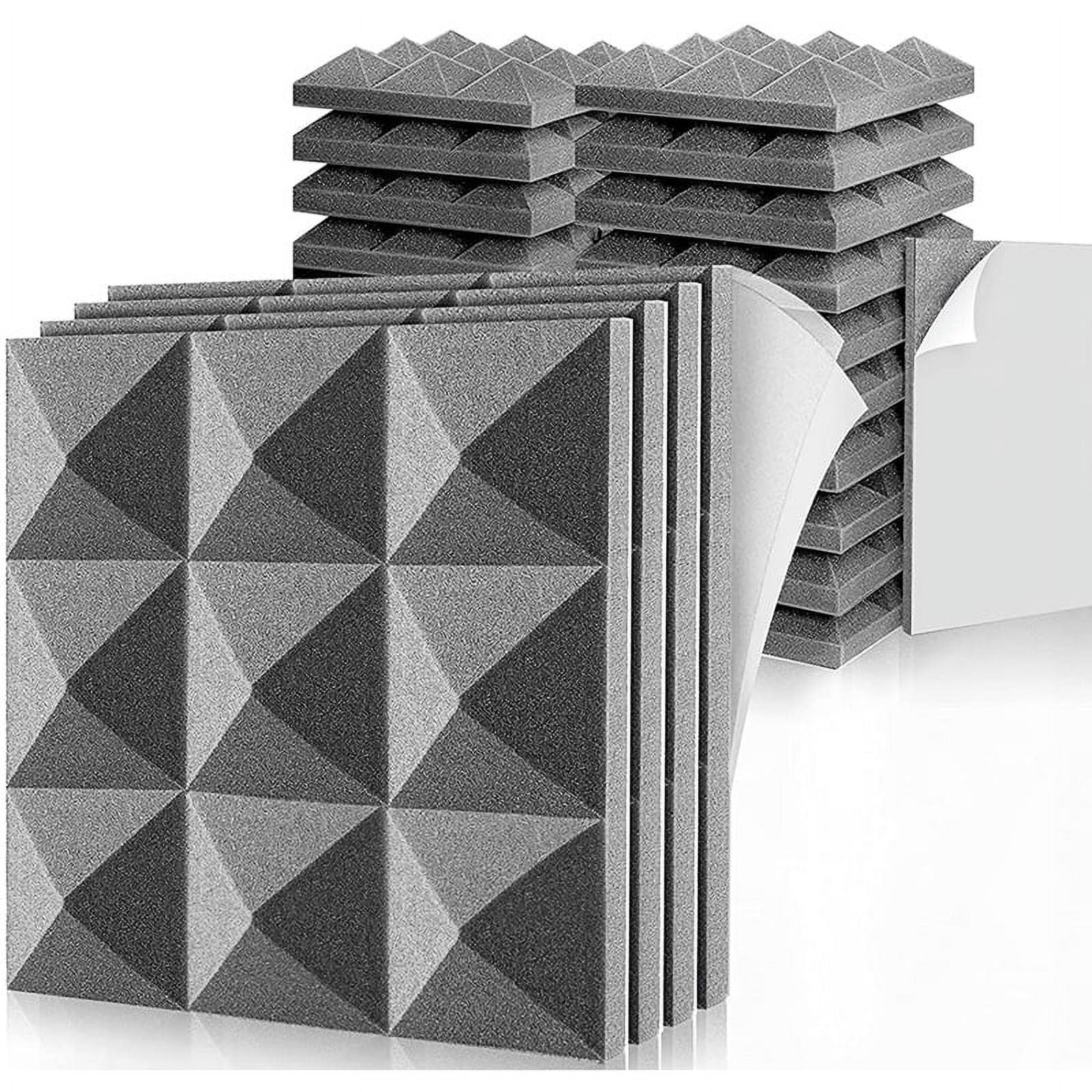 24 Pieces Acoustic Foam Board,Self-Adhesive Sound-Proof Foam Board,Wall ...