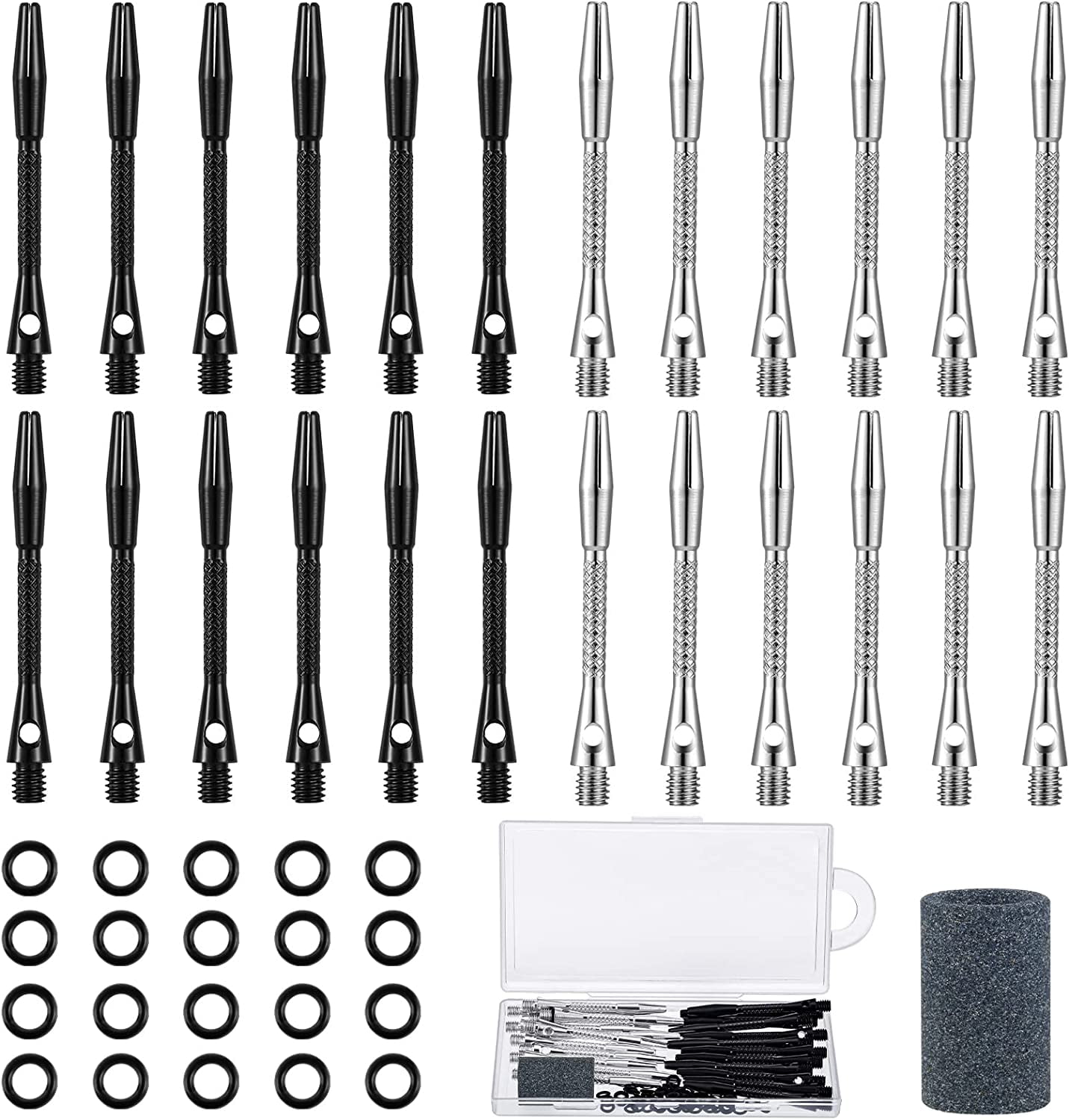 24 Pieces Aluminum Dart Shafts Shafts for Darts Steel Tip Soft Tip Dart ...