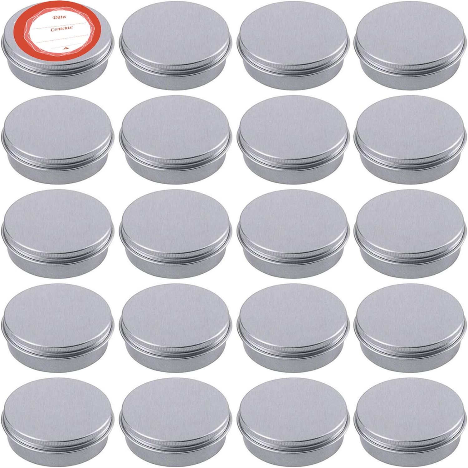 24 Pieces Aluminum Tin Jars, 30ml Empty Cosmetic Container Pots, Silver ...