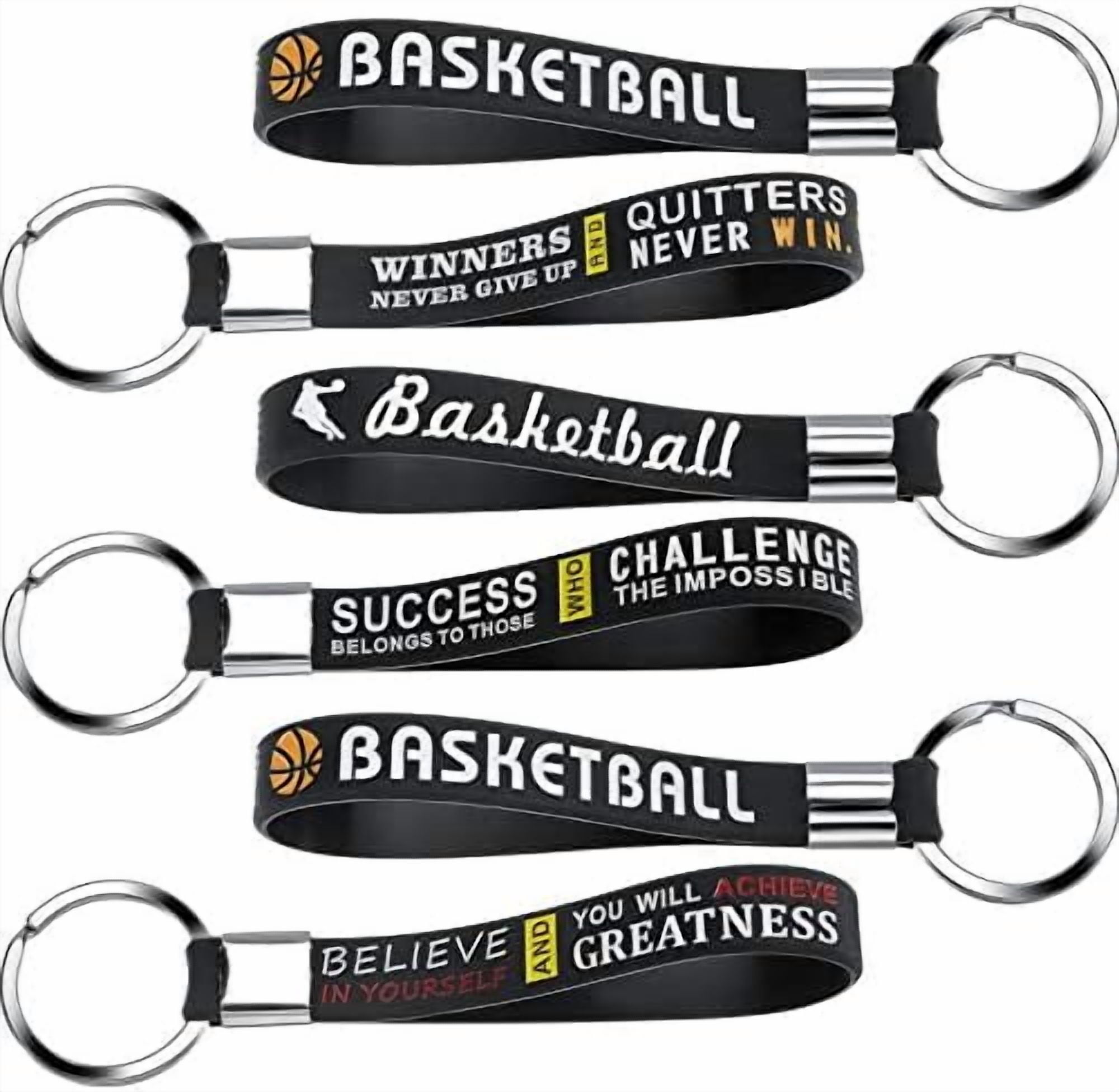 24 Pieces Basketball Wristlet Keychain Basketball Keychains with ...
