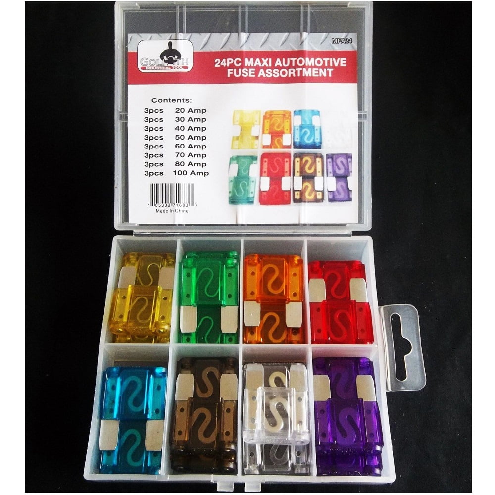 24 Pieces Big Maxi Car Blade Fuse Assortment Fuses Truck RV - Walmart.com