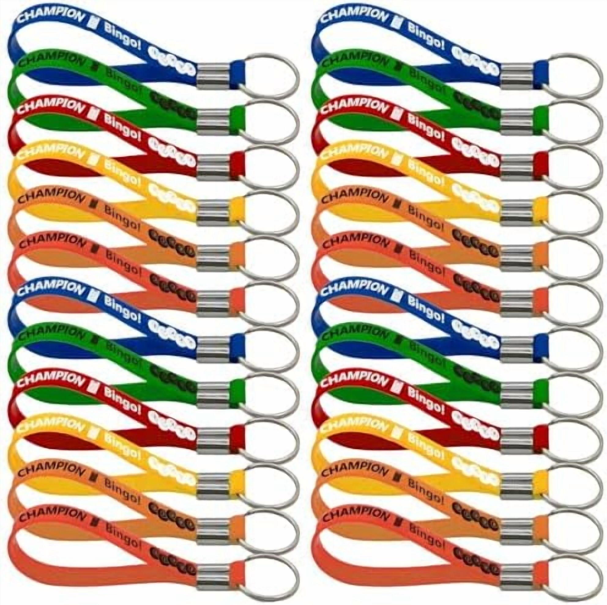 24 Pieces Bingo Party Rubber Keyrings - Bingo Game Night Party Favors ...