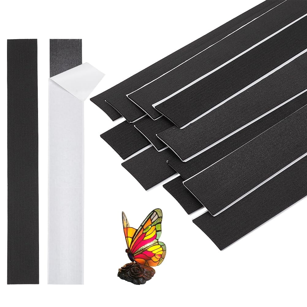 24 Pieces Black Stained Glass Decal Leading Strips 11.8x1.4inch EVA ...