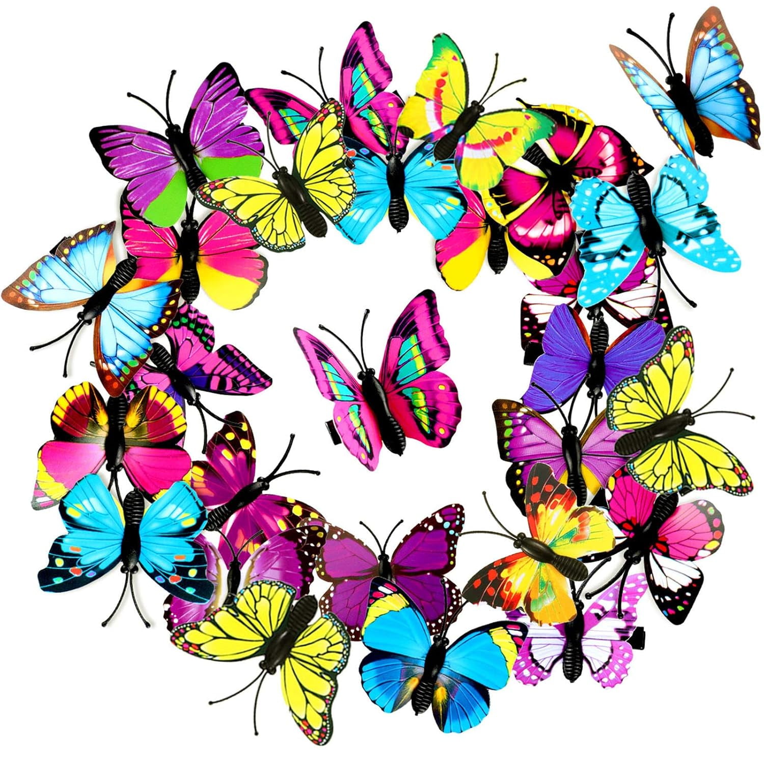 24 Pieces Butterfly Hair Clips 3D Colorful Barrettes Hair Accessories ...
