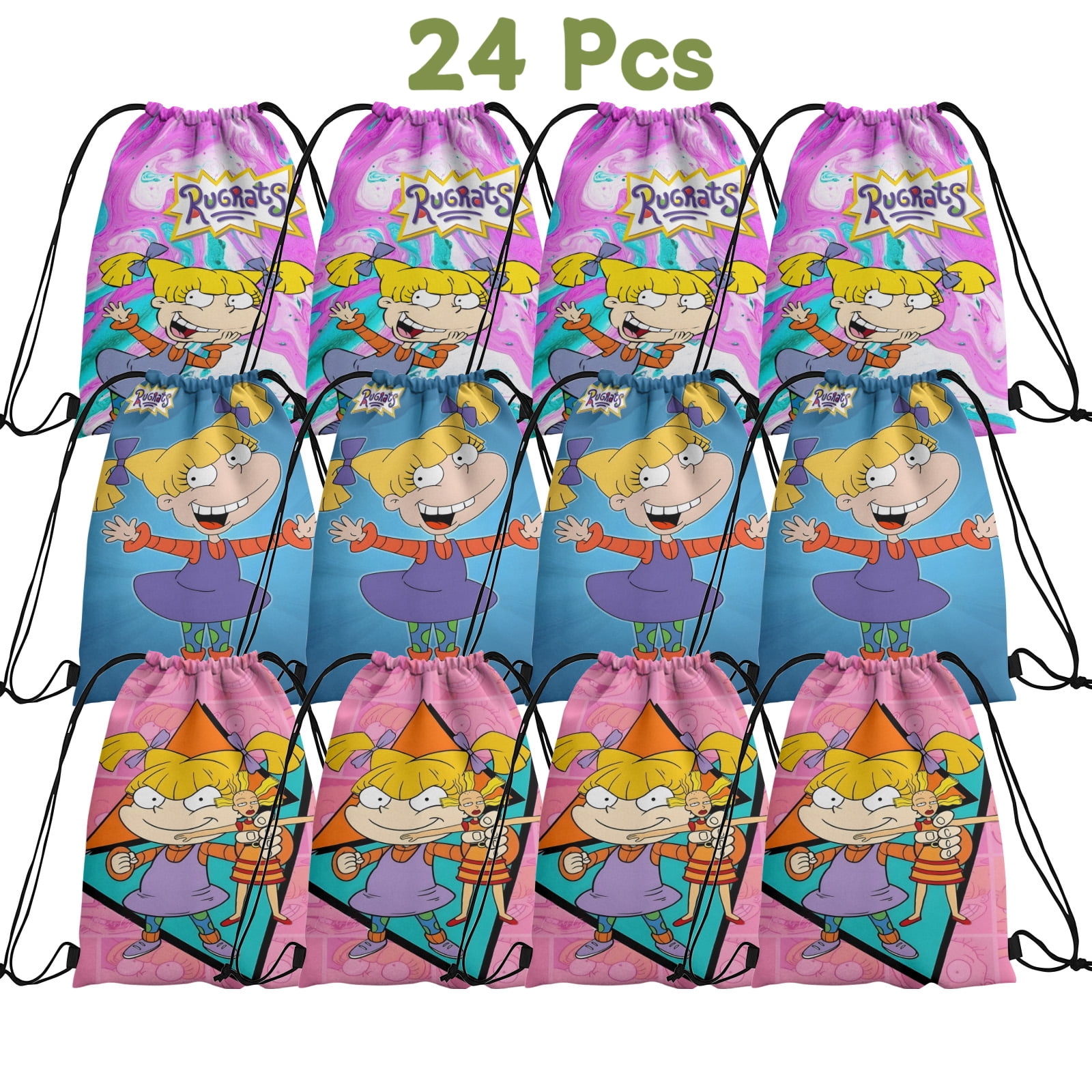 24 Pieces Candy Drawstring Bag, Drawstring Goodie Favor Bags for Rugrats Birthday Party ...