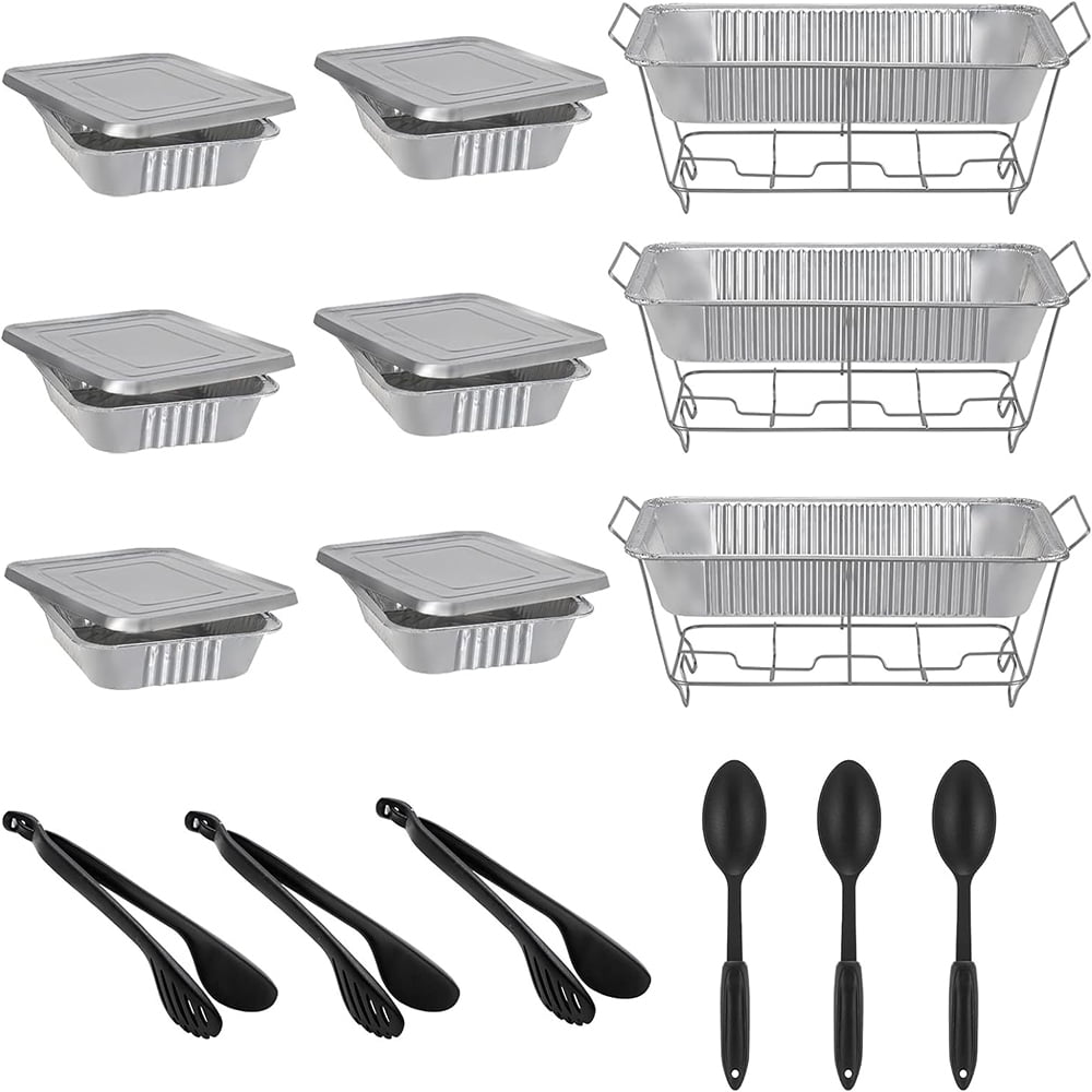 Chafing Dish Set Disposable 24 Pieces Catering Supplies, Food Warmers ...