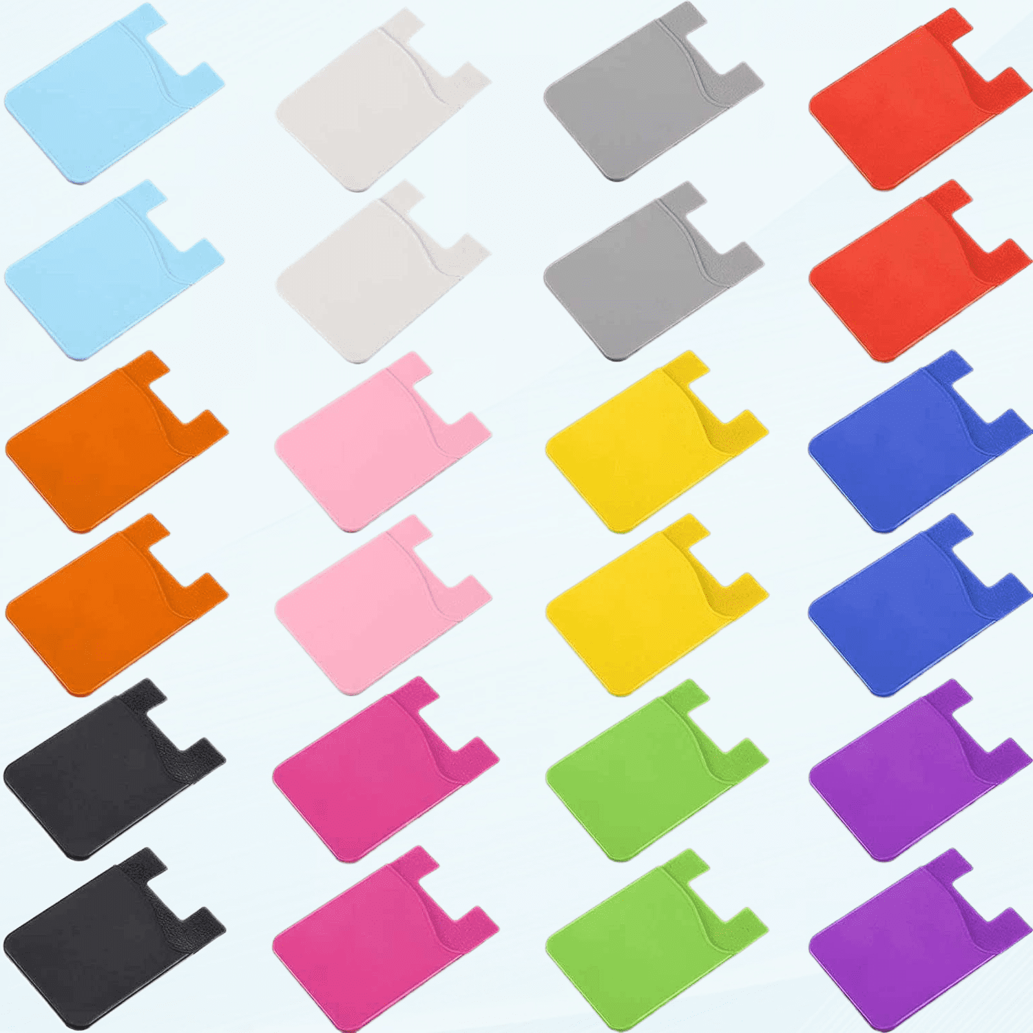 24 Pieces Cell Phone Wallet, Silicone Stick on Card Holder, Back Phone ...