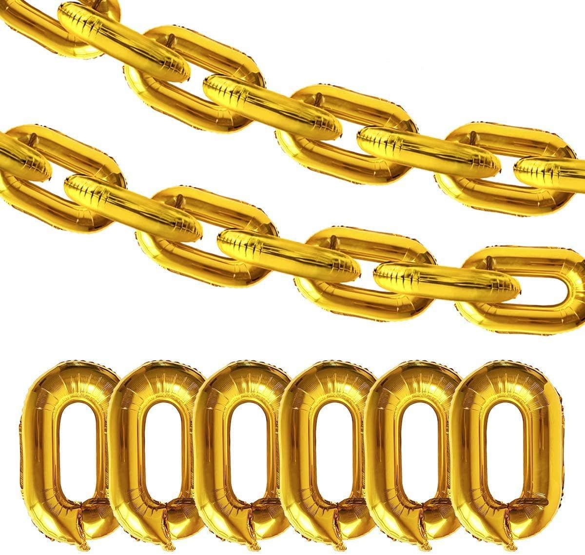 24 Pieces Chain Balloons 16 Inch Foil 90s Balloons Hip Hop Party ...