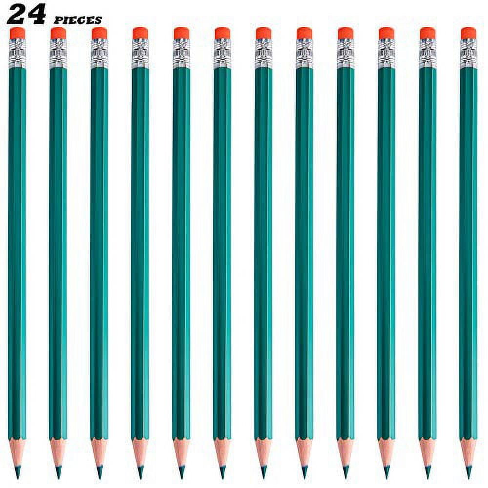 24 Pieces Checking Pencils Green Pencils Erasable Pre-Sharpened #2 HB ...