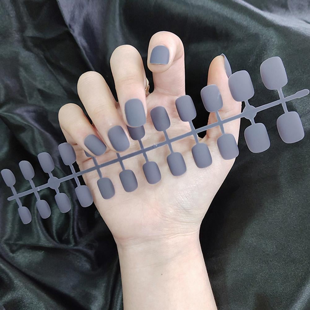 24 Pieces Clear Plastic Nail Tips - Reusable Nail Plates with Multiple ...