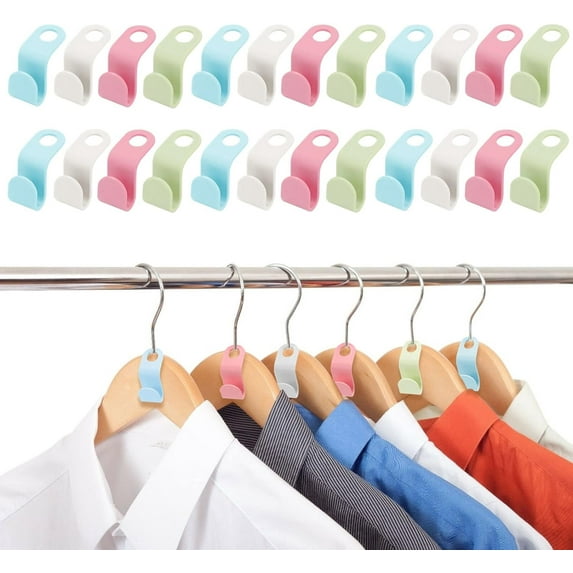 24 Pieces Clothes Hanger Connectors,Plastic Cascading Clothes Rack ...