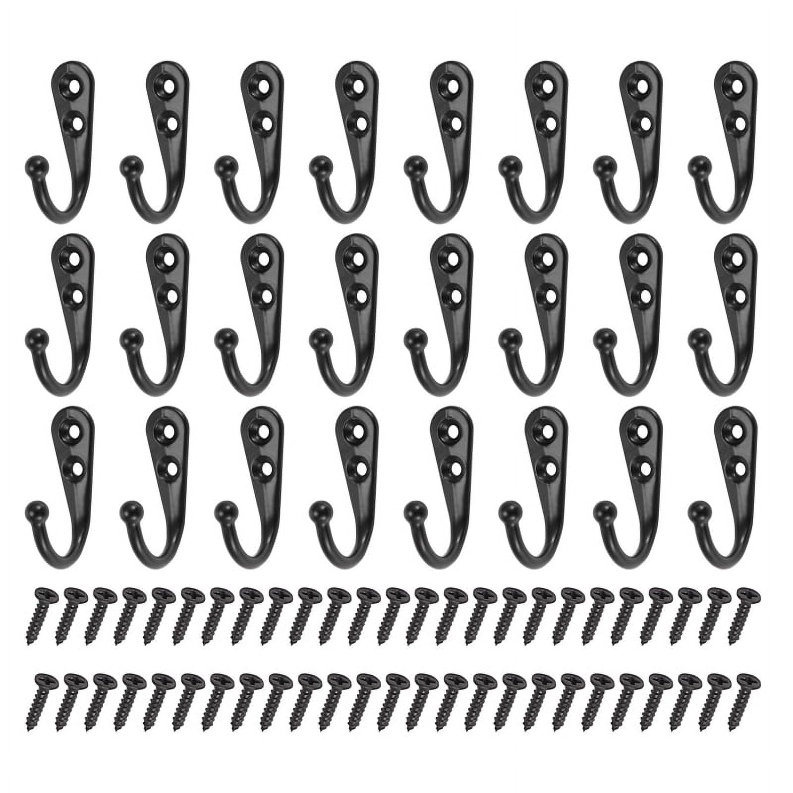 24 Pieces Coat Hooks Wall Mounted Robe Hook Single Coat Hanger and 50 ...