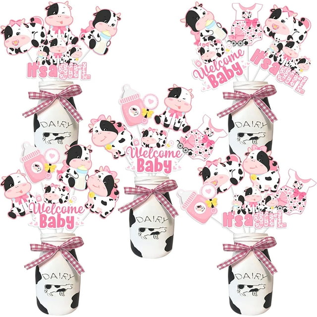 24 Pieces Cow Centerpieces for Tables Baby Shower, Cow Theme Table ...