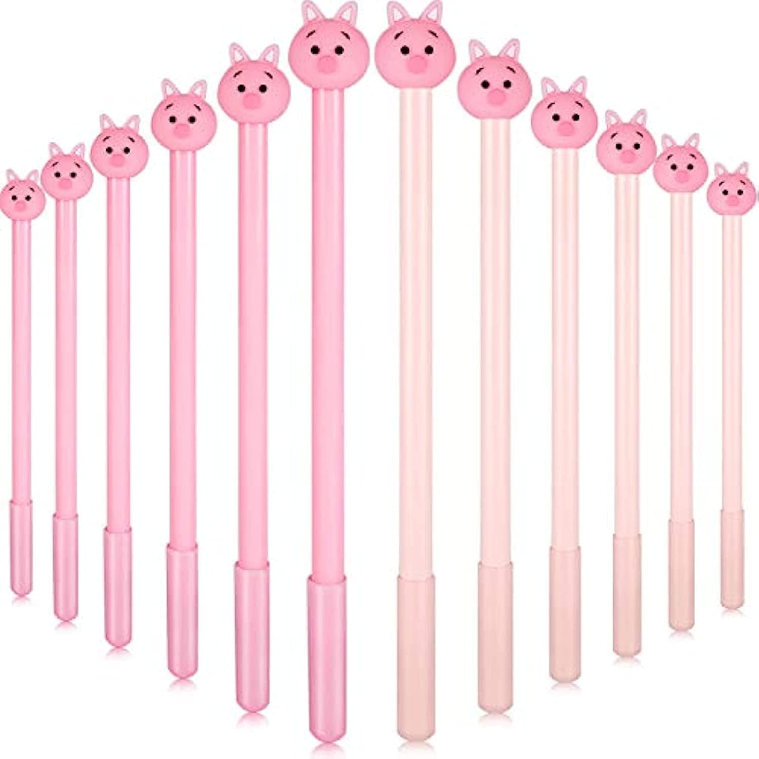 WSNIJFU 24 Pieces Cute Pig Writing Pen Pig Gel Ink Pen Pink Pig Roller ...