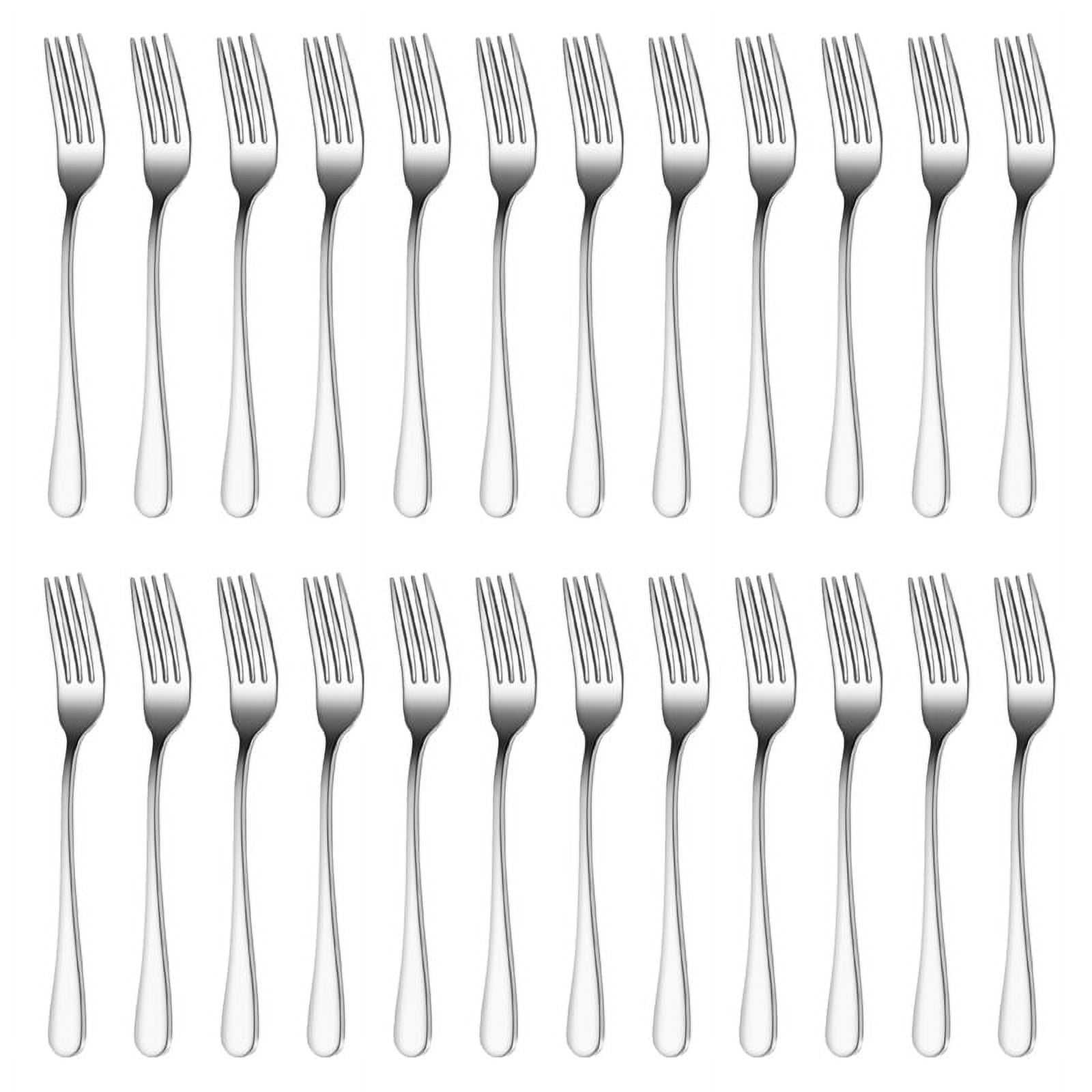 24 Pieces Dinner Forks Set 7.1 Inch Silver Stainless Steel Forks, Silverware, for Home, Kitchen ...