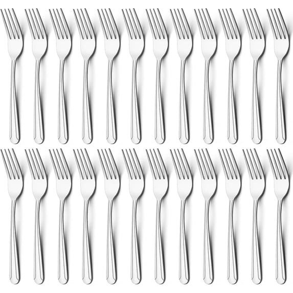24 Pieces Dinner Forks Set, 8.2-Inch Stainless Steel Flatware ...